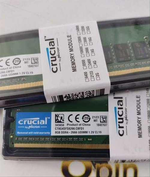 Оперативная память DDR4 8GB Crucial New