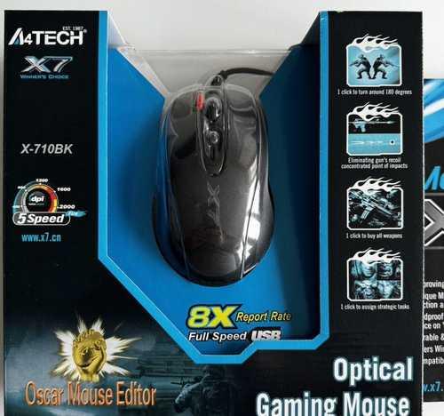 Игровая мышь X7 A4tech X-710BK и коврик X7