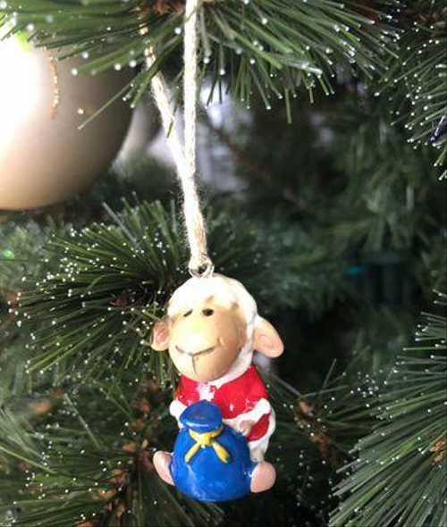 Овечка, елочная игрушка