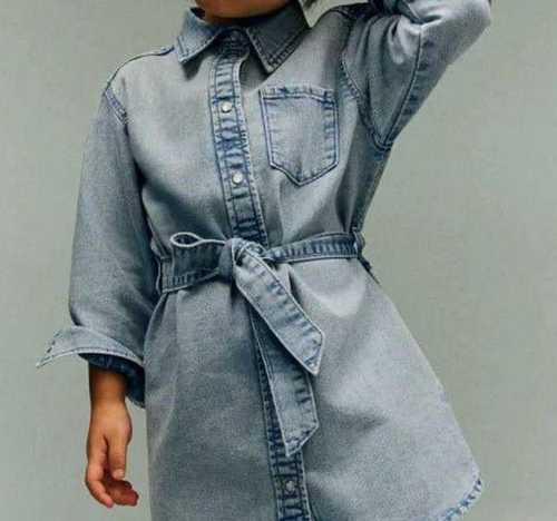 Джинсовое платье рубашка h&m 98