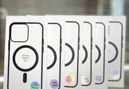 Чехлы на iPhone 11-14plus прозрачные с MagSafe