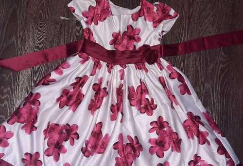 Нарядное платье для девочки 134 140 красное