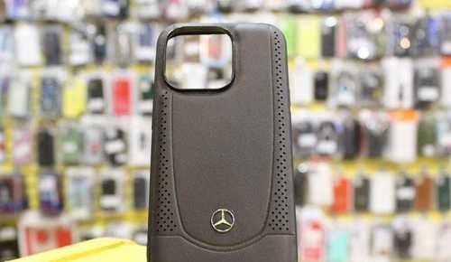 Кожаный чехол на iPhone 14 Pro Mercedes-Benz