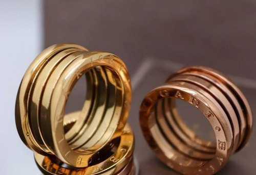 Кольцо Bvlgari сталь с золотым покрытием
