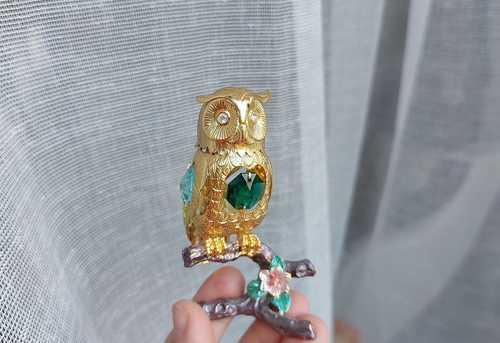 Фигурка сова с кристаллами swarovski