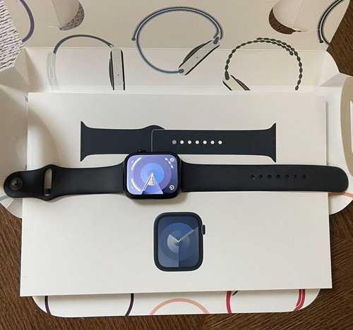 Часы apple watch 9 45 mm midnight