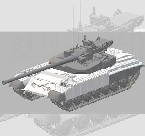 Модель танка Объект 490 Бунтарь 1:72 3D печать