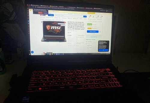 15.6" MSI GF63 Thin 11UC-255XRU, 256 ГБ, Core i5-11400H, RAM 16 ГБ, GeForce RTX 3050 4 ГБ