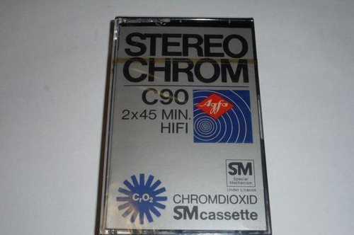 Аудиокассета Agfa Stereo Chrom 90 70-е годы новая
