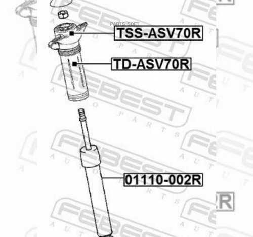 Опора амортизатора задняя toyota camry 70 2017- TSS-ASV70R,tssasv70R,febest