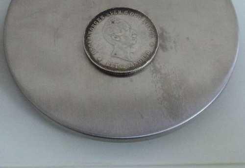 Серебряная монета 1 спесие далер 1847 год Норвегия