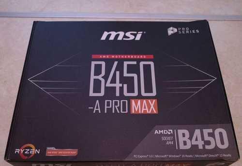 Материнская плата MSI B450-A PRO MAX AMD Ryzen