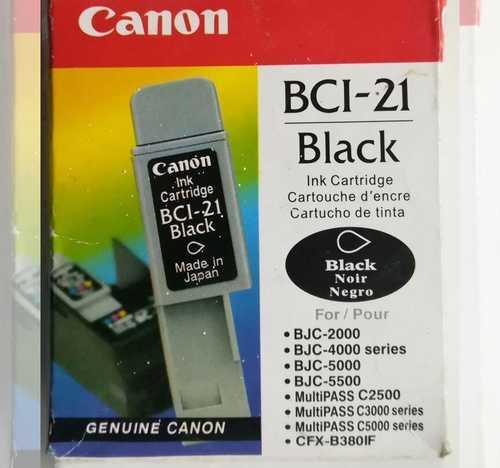 Картридж Canon BCI-21 чёрный оригинальный