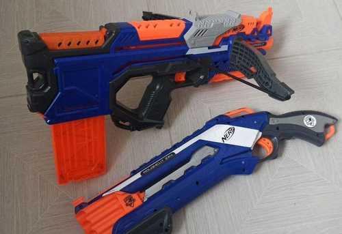 Nerf арбалет Crossbolt и бластер roughcut 2*4