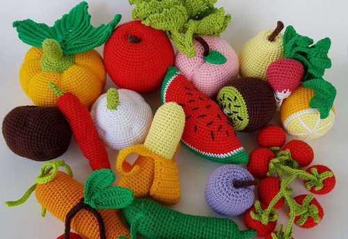 Вязанные игрушки фрукты-овощи