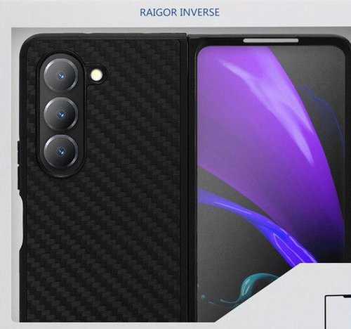 Чехол для Samsung Galaxy Z Fold 5, raicor inverse (Карбон), ультралегкий, матовая поверхность
