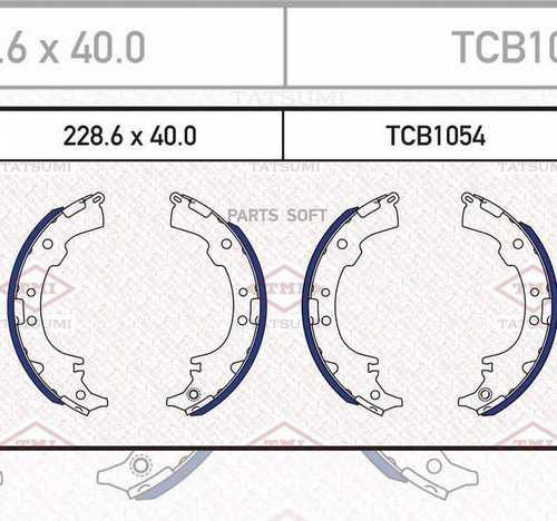 Tatsumi TCB1054 Колодки тормозные барабанные