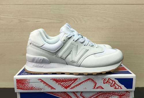 Кроссовки New Balance 574 кожаные белые