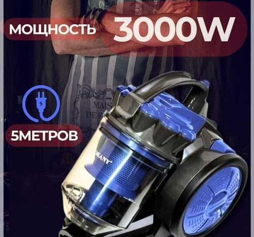 Пылесос для дома мощный с контейнером 3000W