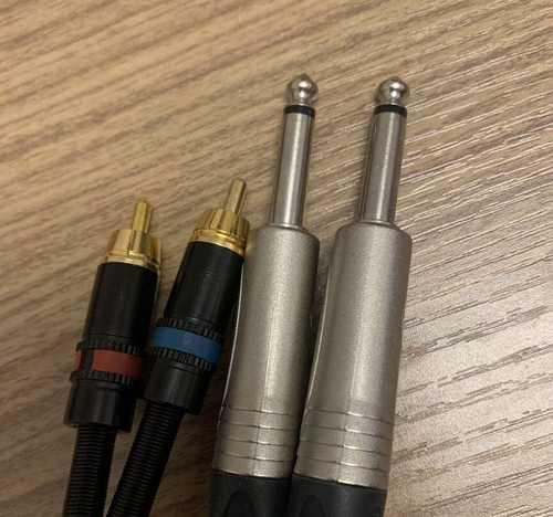 Кабель 2 Jack 6,3 моно 2 RCA