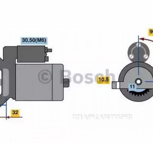 Стартер 12V 1.2KW Bosch 0986023570