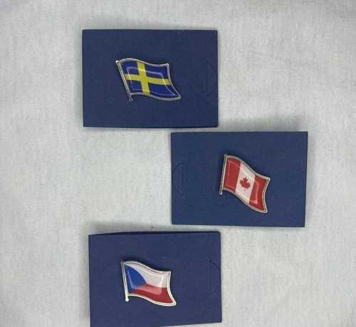Значок флаг сборной Швеции/Чехии/Канады