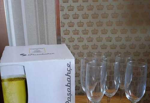 Бокалы для шампанского Pasabance новые 6 штук