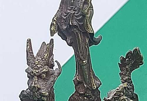 Винтажная статуэтка с драконом бронза