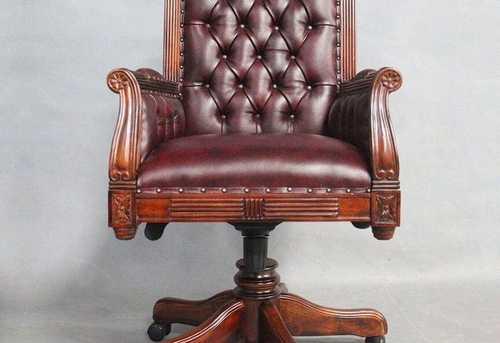 Кабинетное кресло 15301 (коричневая кожа)