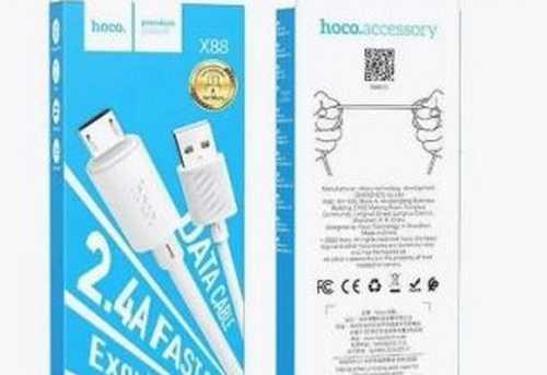 Кабель оптом. USB hoco X88, microusb, 2.4А, 1 м