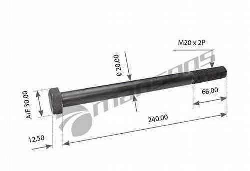 Болт крепления амортизатора М20x2x220-10.9 MAN