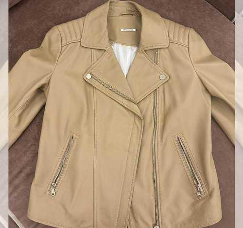 Massimo dutti куртка кожаная новая S