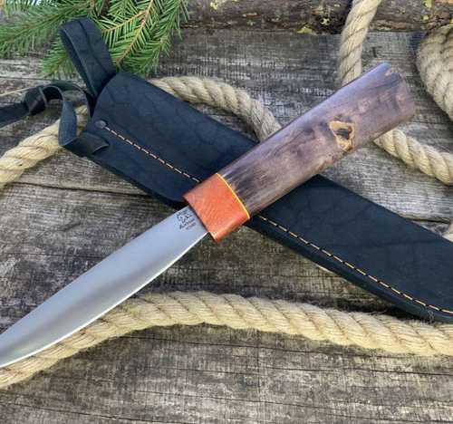 Якутский нож с долом из стали к340