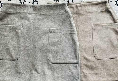 2 новые утеплённые юбки ostin плотный трикотаж XS