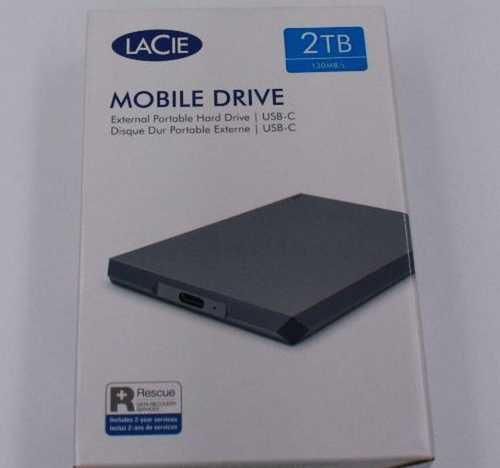 Внешний HDD LaCie 2Tb, USB Type-C (новый)