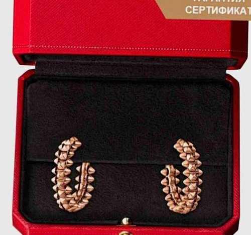 Серьги cartier, розовое золото