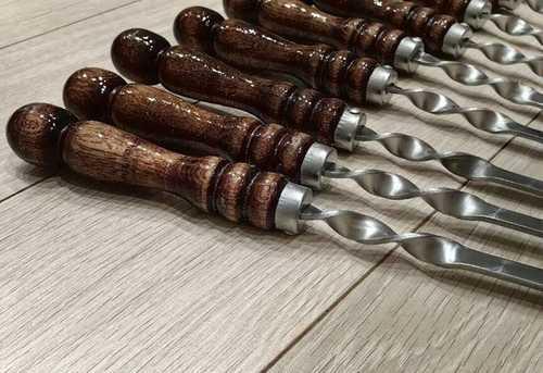 Шампура с деревянной ручкой набор для шашлыка