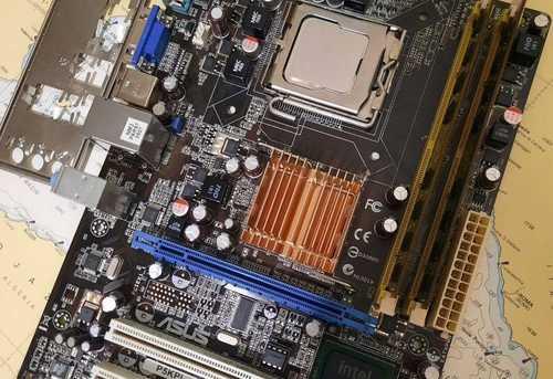 Комплект LGA 775 / asus P5KPL-AM / E7400 / 4 gb