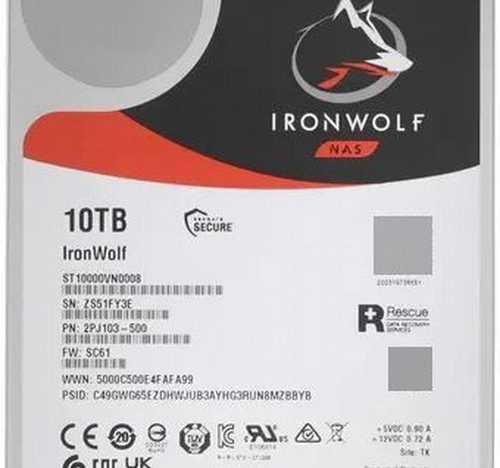 Жесткий диск Seagate Ironwolf ST10000VN0008 10тб