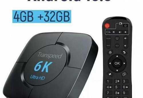 Android смарт tv приставка Transpeed 6k