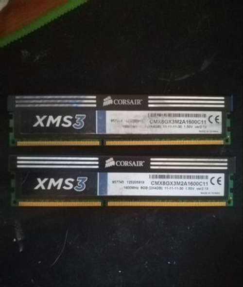 Corsair CMX8GX3M2A1600C11 2x4 гб