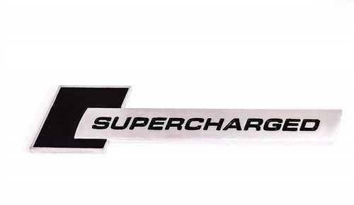 Шильдик Supercharged металлический черный 1 шт