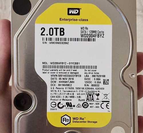 Жесткий диск 3.5" WD Re 2 тб (WD2004fbyz)