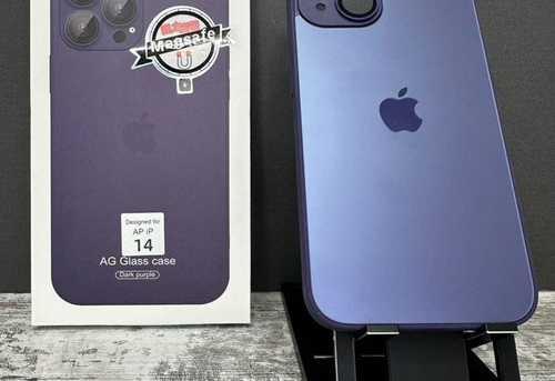 Стеклянный матовый чехол Glass Case iPhone 14
