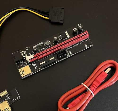 Райзер для видеокарты 009S molex PCI-E 1X - 16X PC