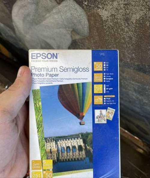 Бумага epson photo paper 10x15 50 листов