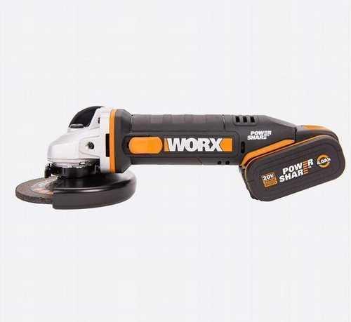 Угловая шлифмашина аккумуляторная worx WX803, 20В