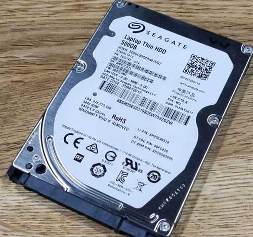 Жесткий диск 0.5" Seagate Laptop Thin 500gb