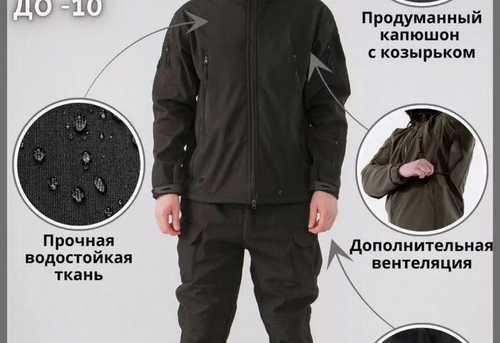 Тактический костюм softshell черный