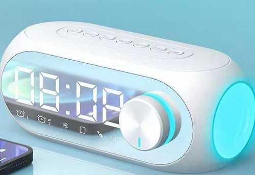 Беспроводная Bluetooth колонка часы с будильником